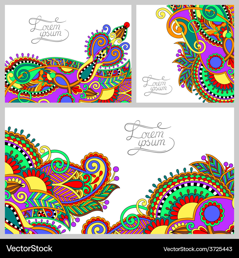 Set of floral decorative background template Vector Image
