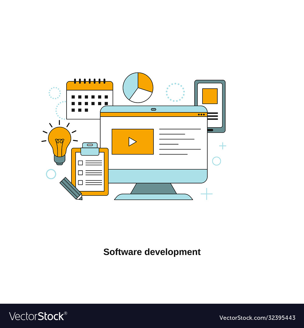 Software development concept development Vector Image