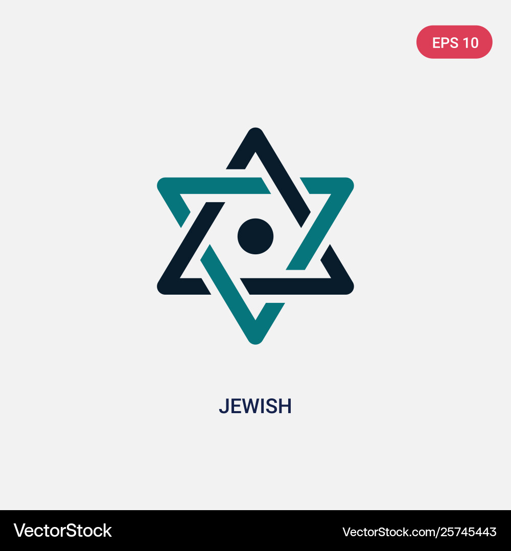 Two color jewish icon from magic concept isolated Vector Image
