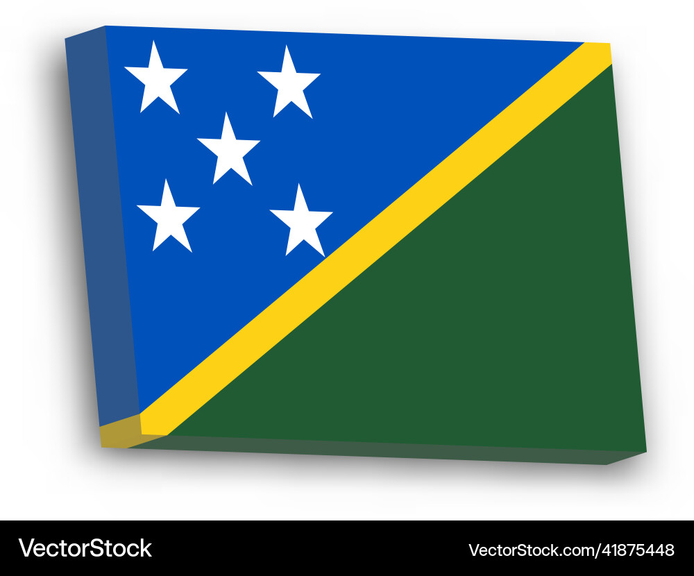 3d flag of solomon islands Royalty Free Vector Image