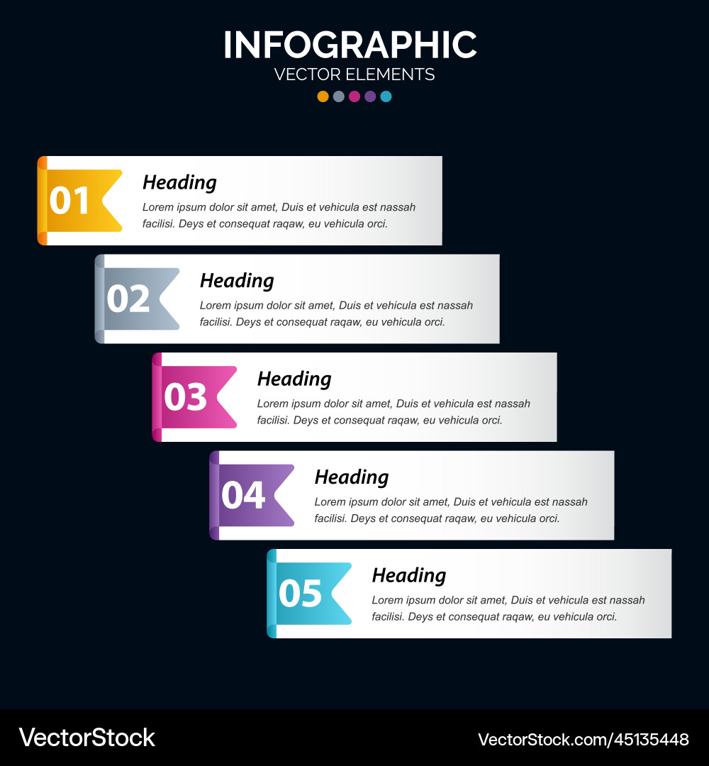 5 option infographics diagram annual report web Vector Image