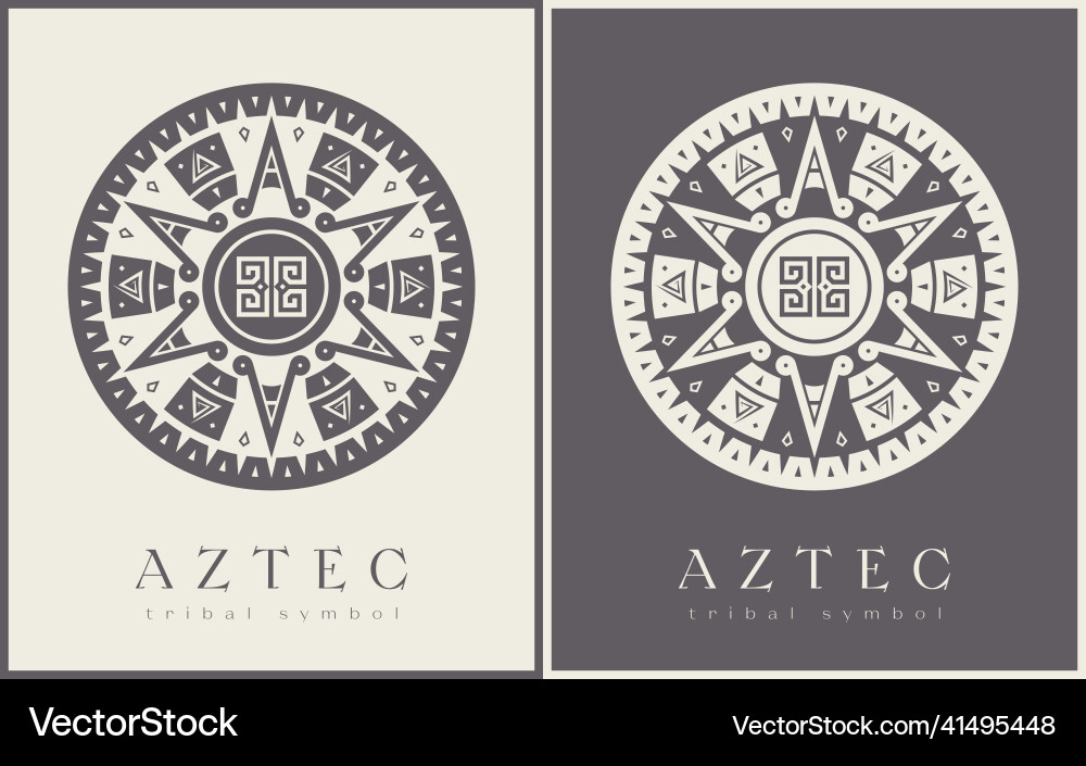 Aztec tribal elements ethnic shapes symbols Vector Image