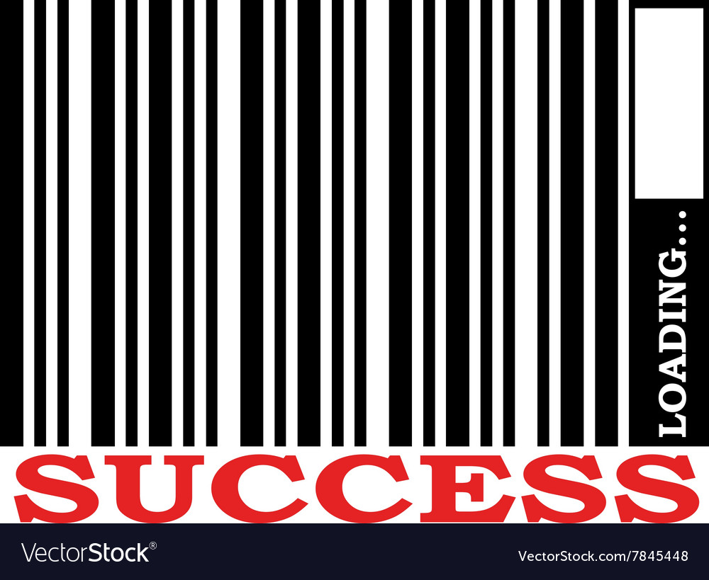 Barcode with successs text and loading bar Vector Image