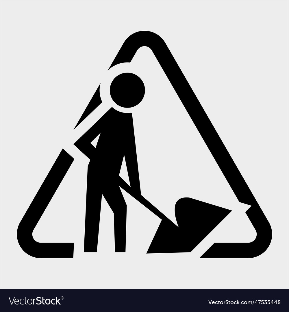 Caution men at work symbol sign isolate on white Vector Image