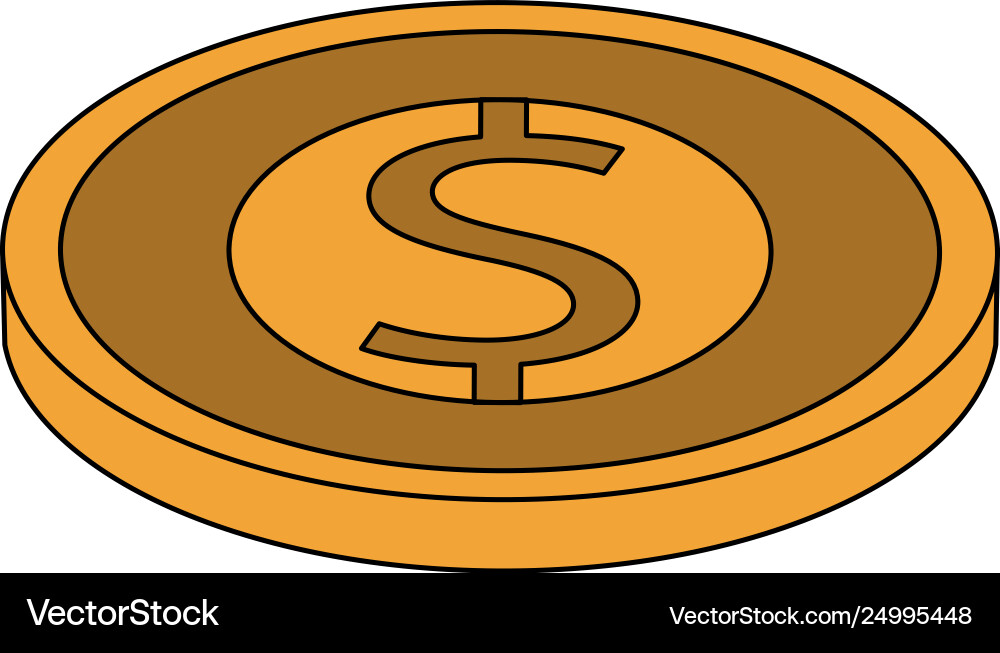 Coin money symbol Royalty Free Vector Image - VectorStock