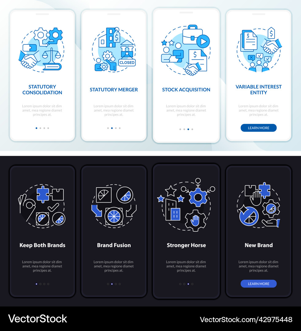Consolidation night and day mode onboarding Vector Image