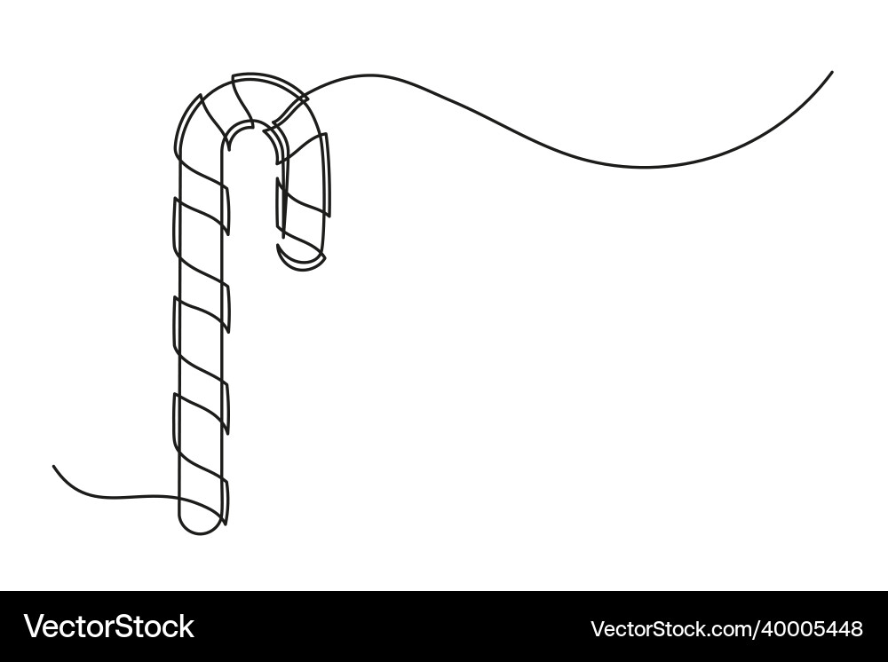 Continuous one line drawing of christmas candy Vector Image