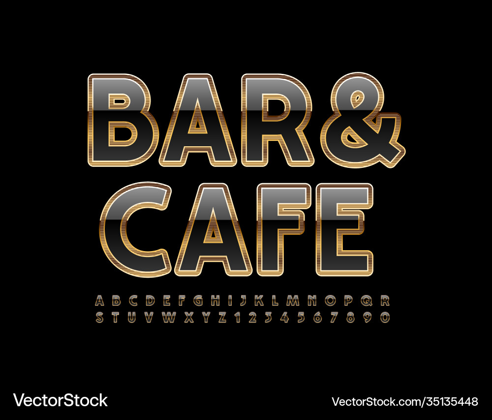 Elegant emblem bar cafe modern chic alphabet Vector Image