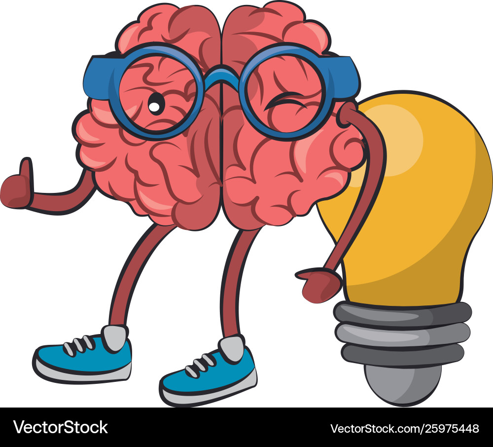 Human brain intelligence and creativity cartoons Vector Image