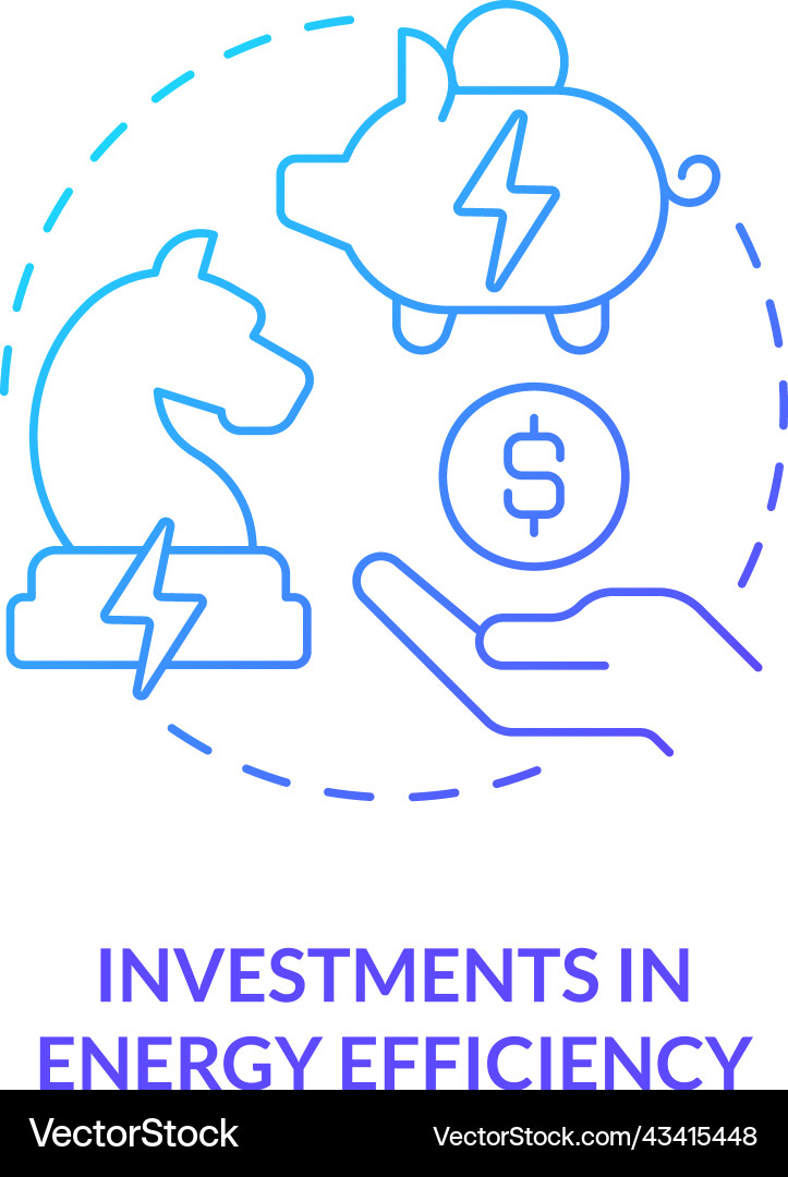 Investments in energy efficiency blue gradient Vector Image