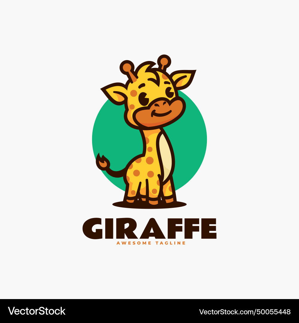 Logo giraffe mascot cartoon style Royalty Free Vector Image