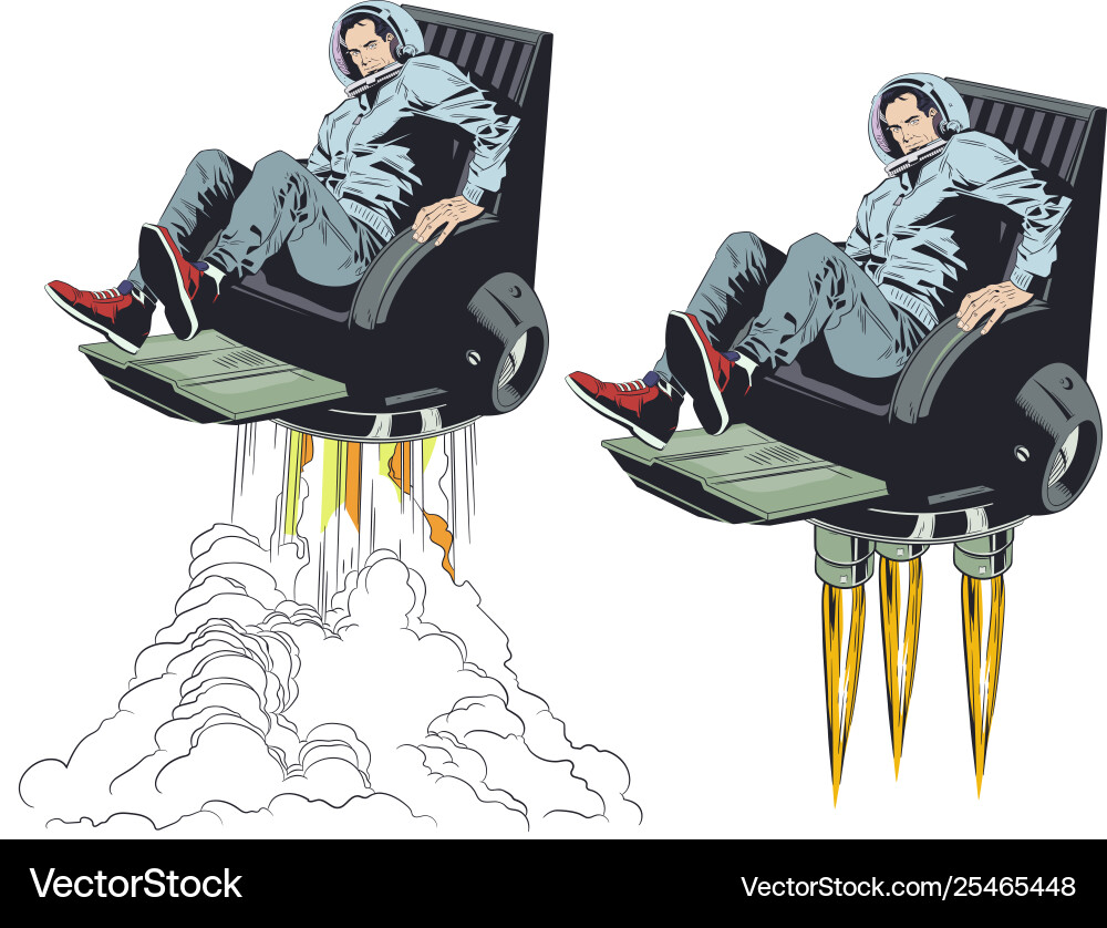 Man in space chair stock Royalty Free Vector Image