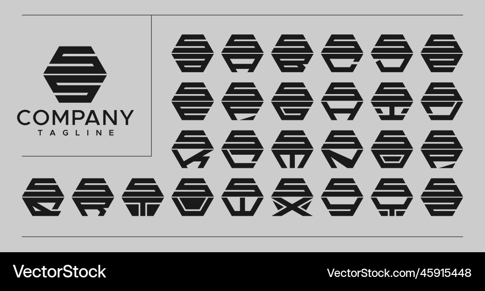 Modern line hexagon letter ss s logo design Vector Image