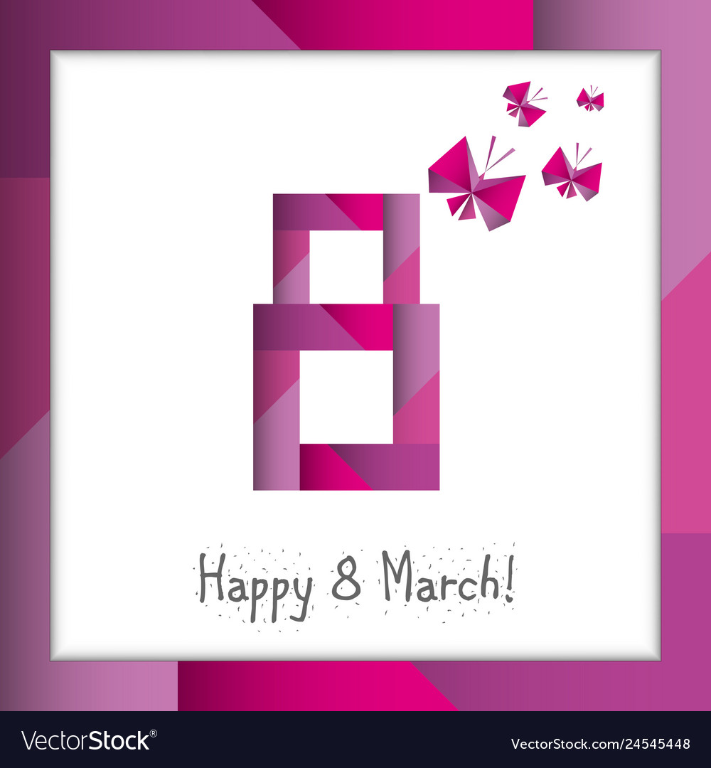 Postcard happy march 8 greeting card design Vector Image