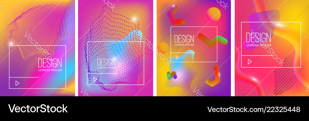 Set banner design templates with abstract vibrant Vector Image