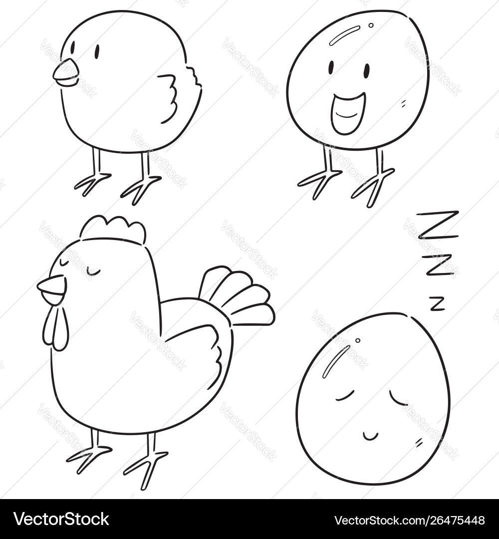 Set chicken and egg Royalty Free Vector Image - VectorStock