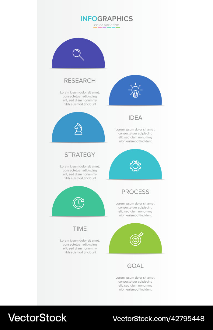 Vertical infographic design with icons and 6 Vector Image