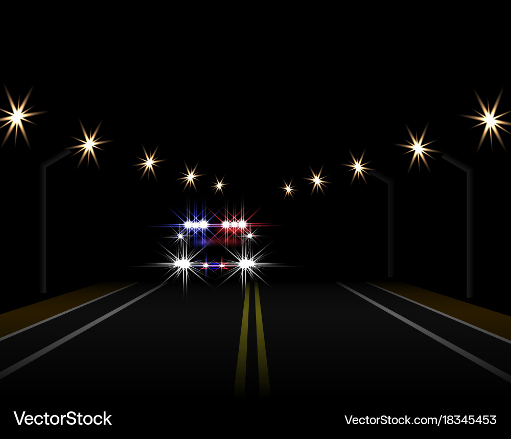 Abstract light effects police car at night Vector Image
