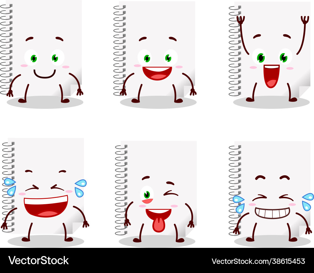 Cartoon character spiral blank white notebooks Vector Image