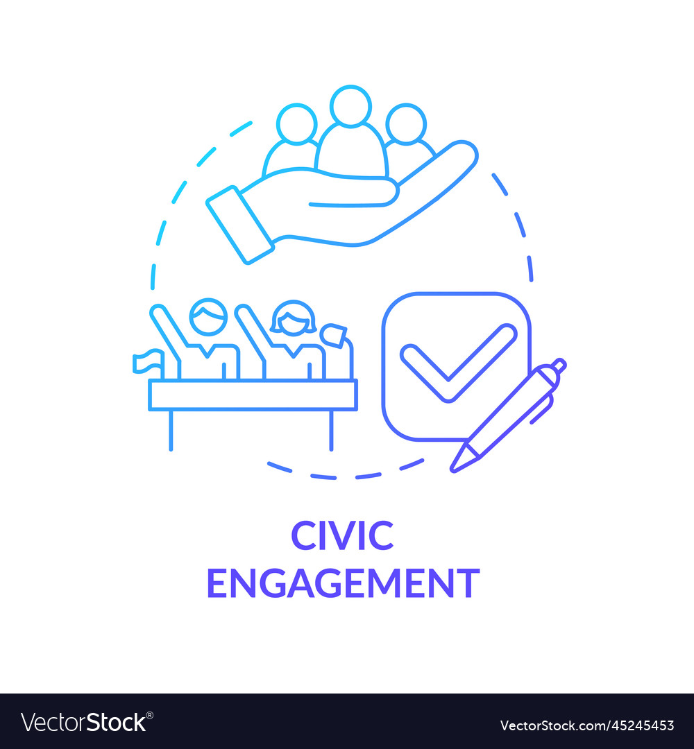 Civic engagement blue gradient concept icon Vector Image