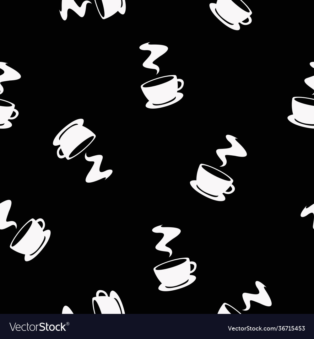 Coffee cups seamless pattern Royalty Free Vector Image