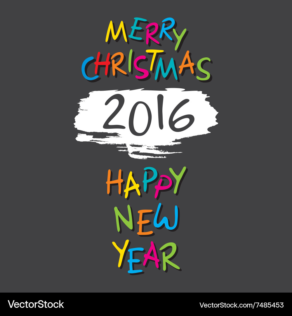 Creative happy new year 2016 greeting card design Vector Image