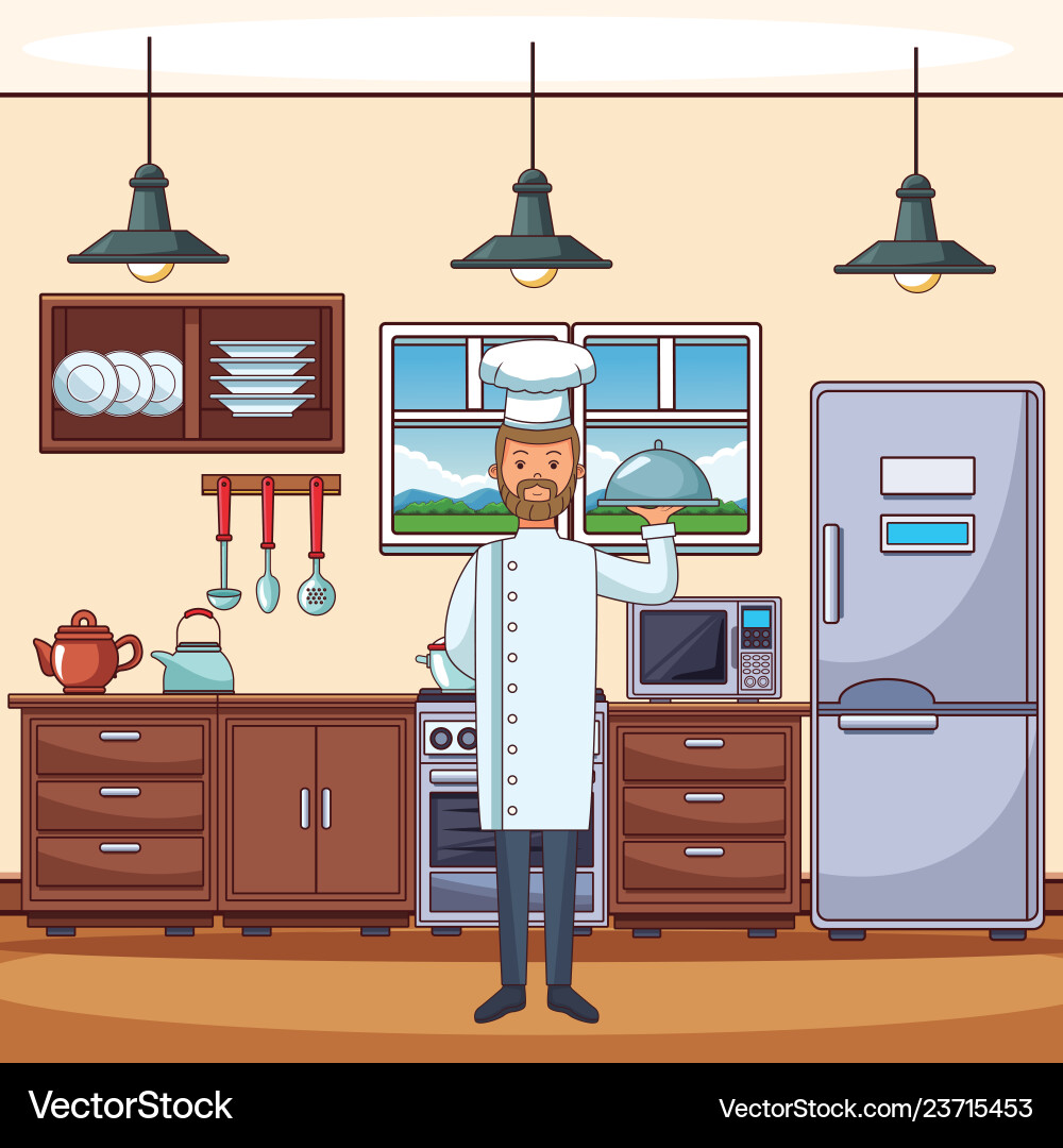 Food chef cartoon Royalty Free Vector Image - VectorStock