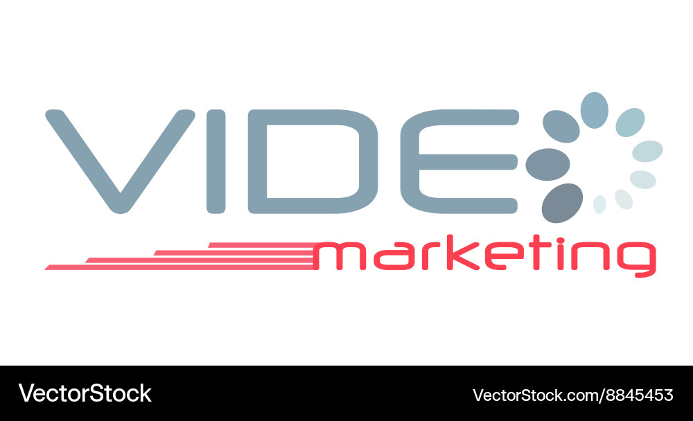 Logo lettering video marketing Royalty Free Vector Image