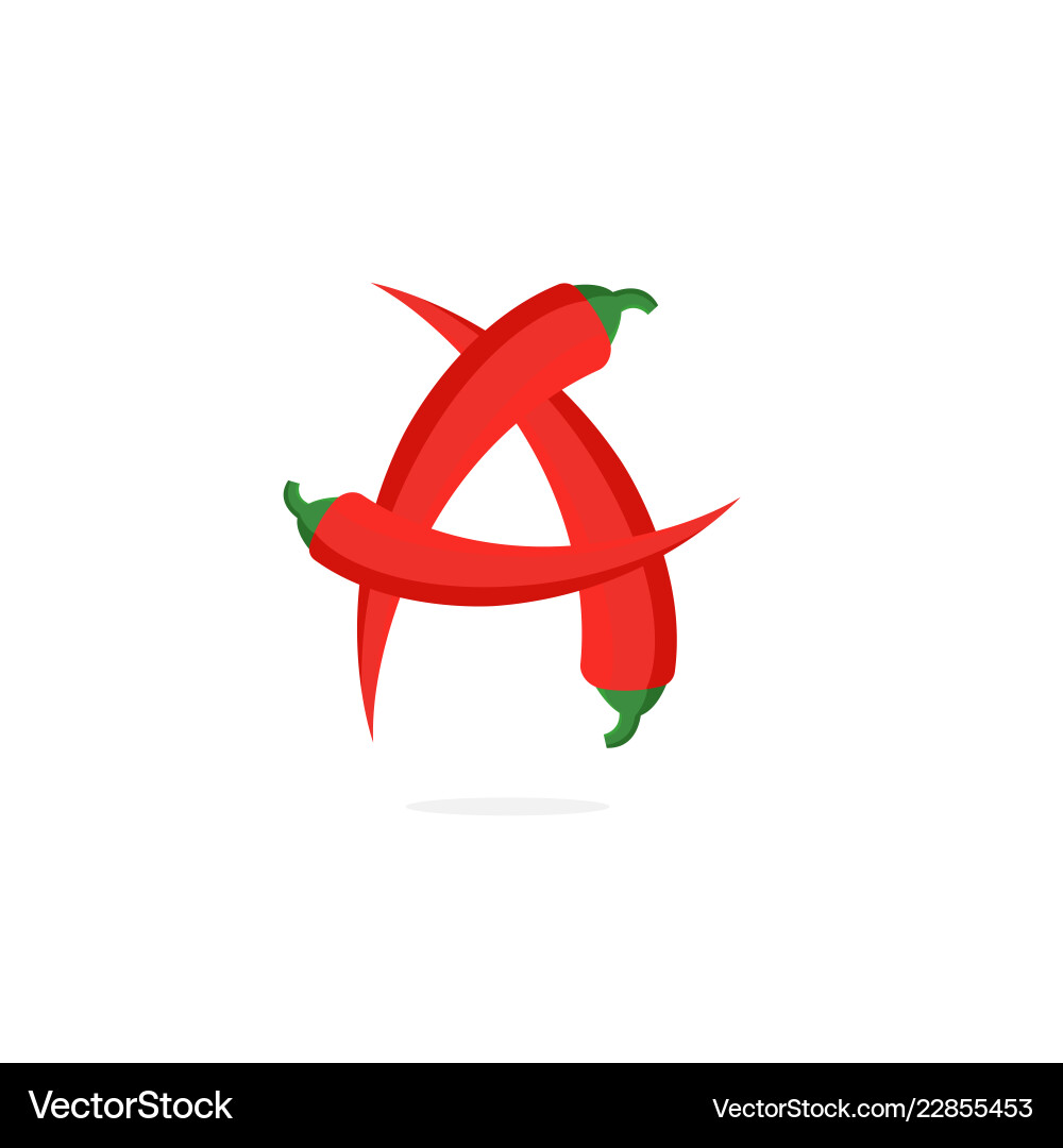 Logo red chili pepper letter Royalty Free Vector Image
