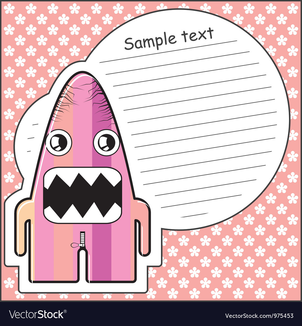 Monster with message cloud Royalty Free Vector Image