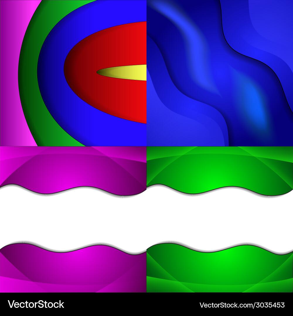 Set of bright abstract backgrounds design eps 10 Vector Image