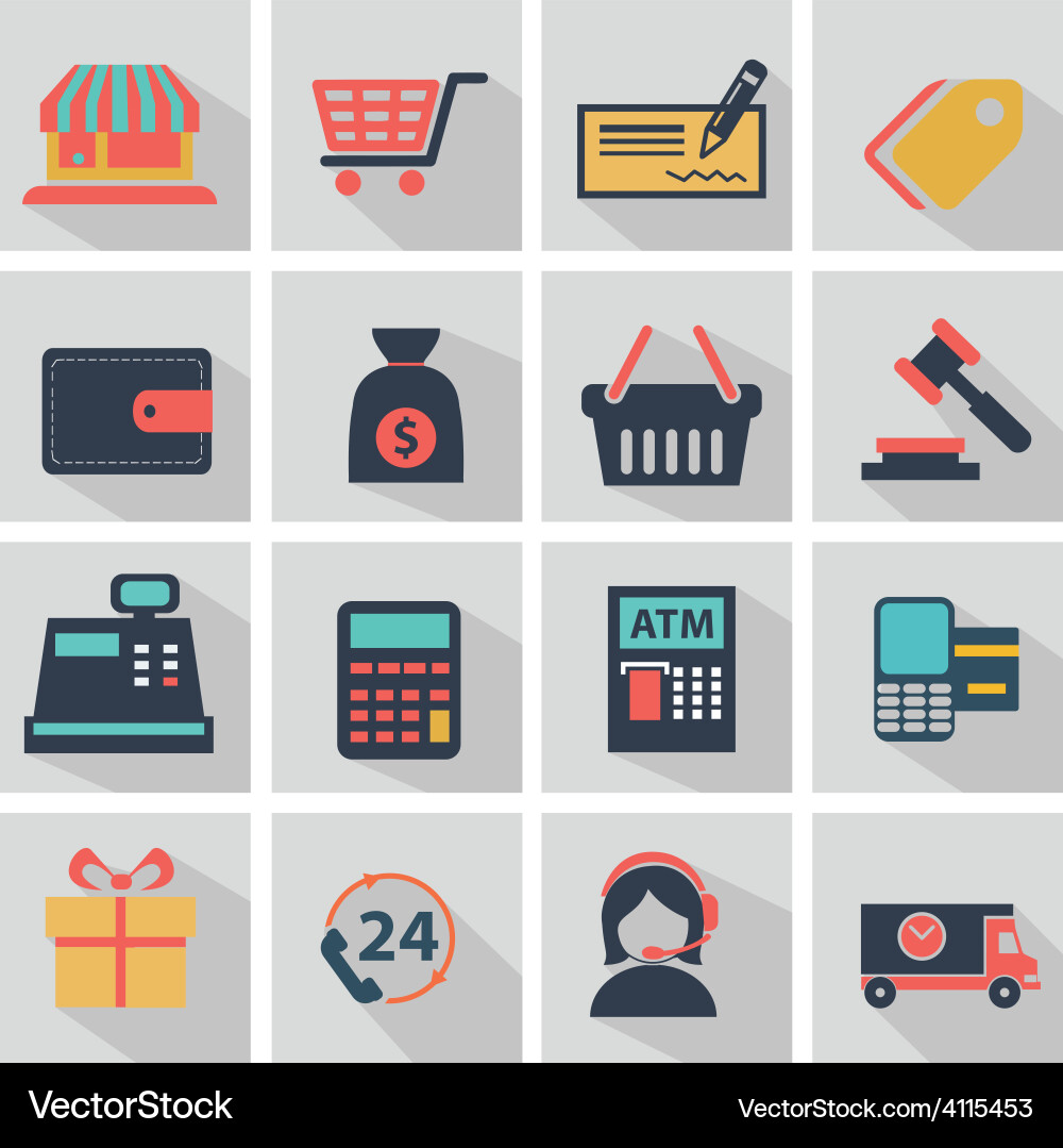 Shopping and retail icons Royalty Free Vector Image