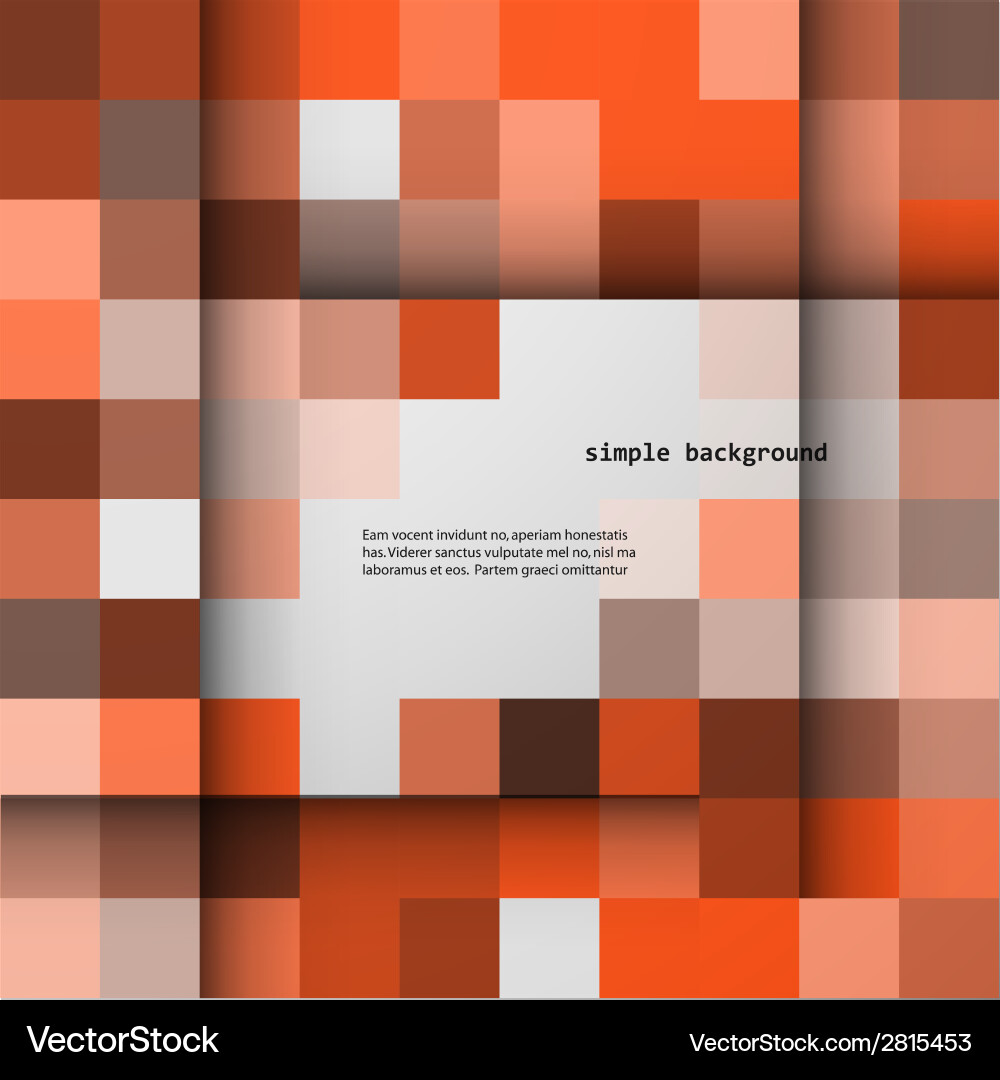 Simple background of colored squares and shadows Vector Image