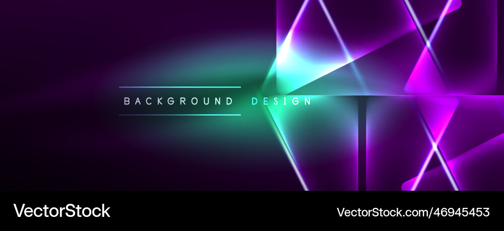 Vibrant geometric neon shiny line background Vector Image