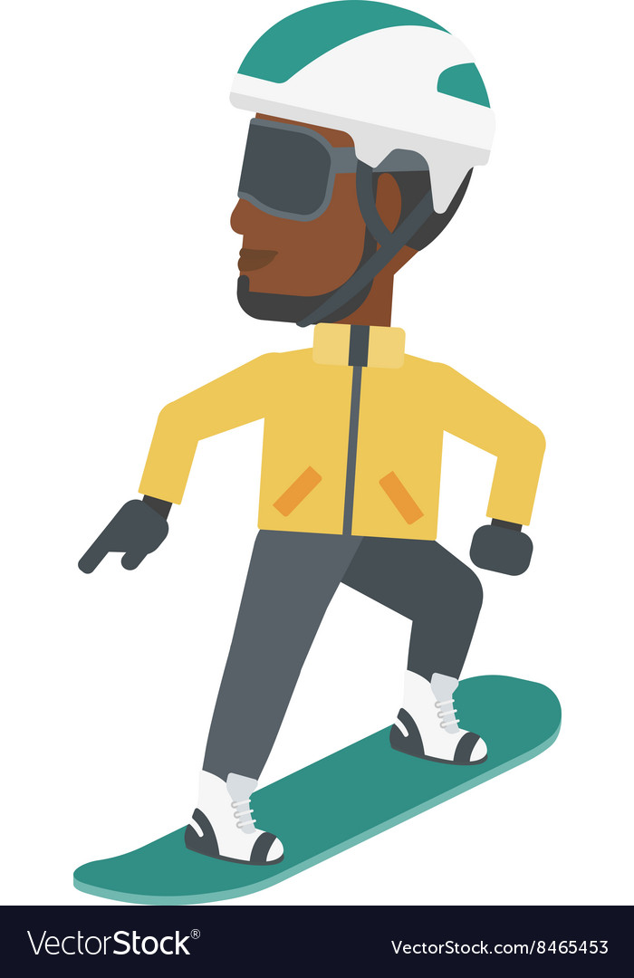 Young man snowboarding Royalty Free Vector Image