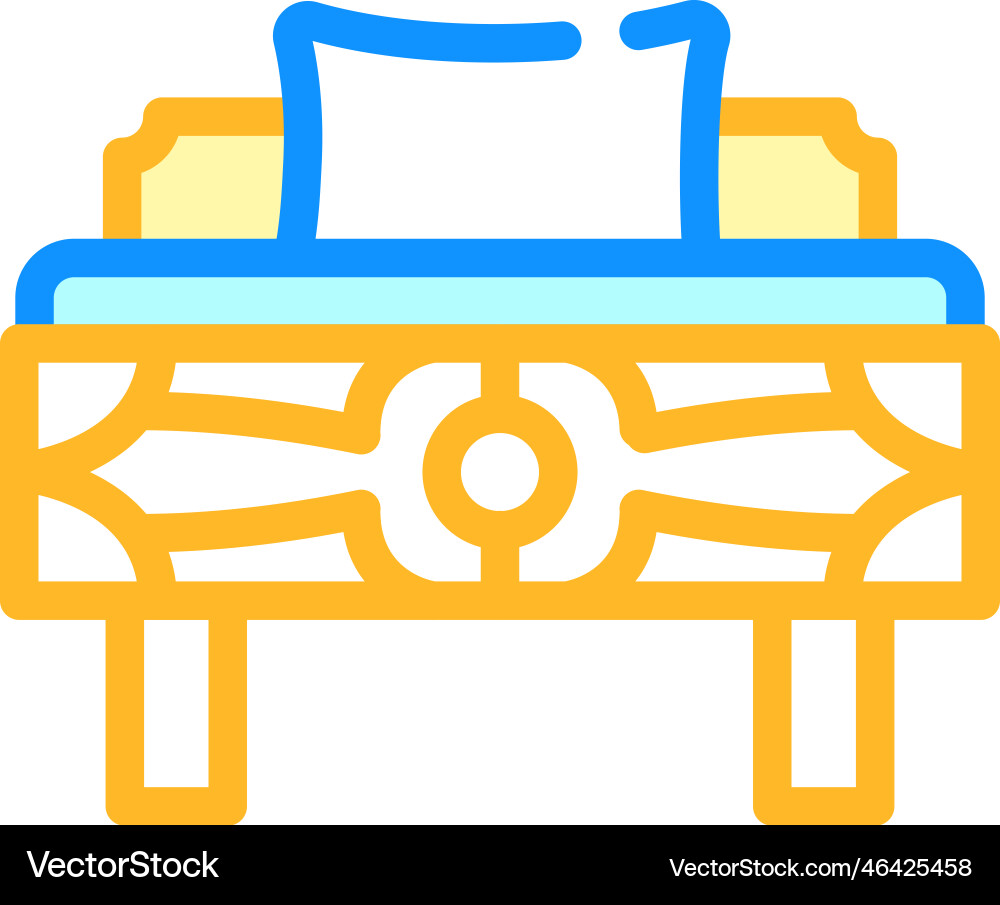 Bed bedroom interior color icon Royalty Free Vector Image