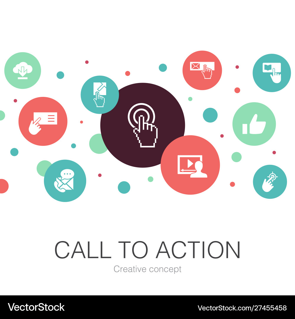 Call to action trendy circle template with simple Vector Image