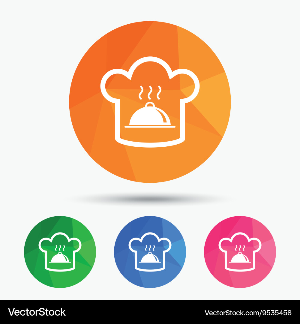 Chef hat sign icon cooking symbol Royalty Free Vector Image