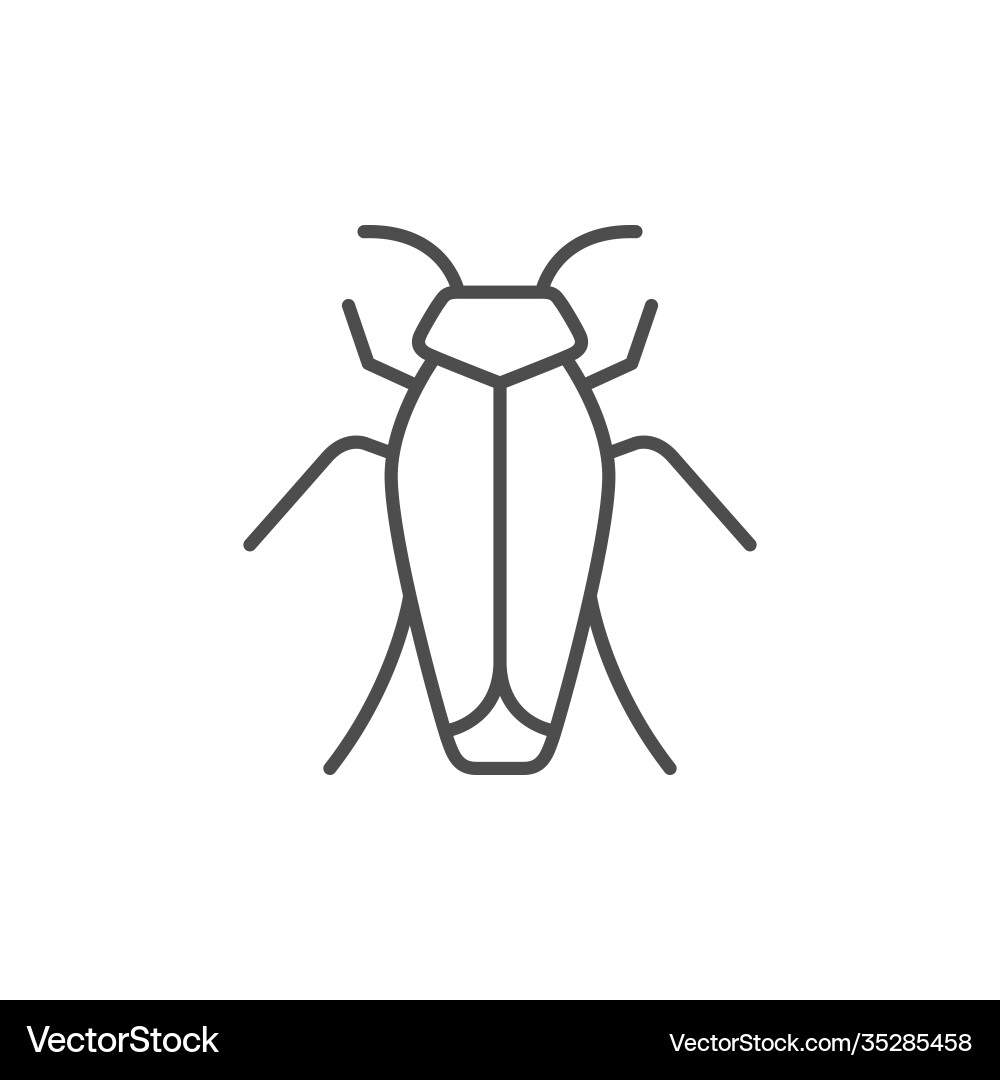 Cockroach line outline icon or insect concept Vector Image