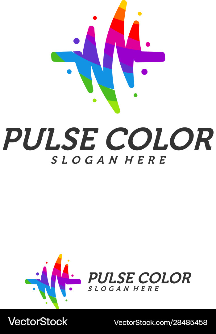 Colorful pulse logo minimalist Royalty Free Vector Image