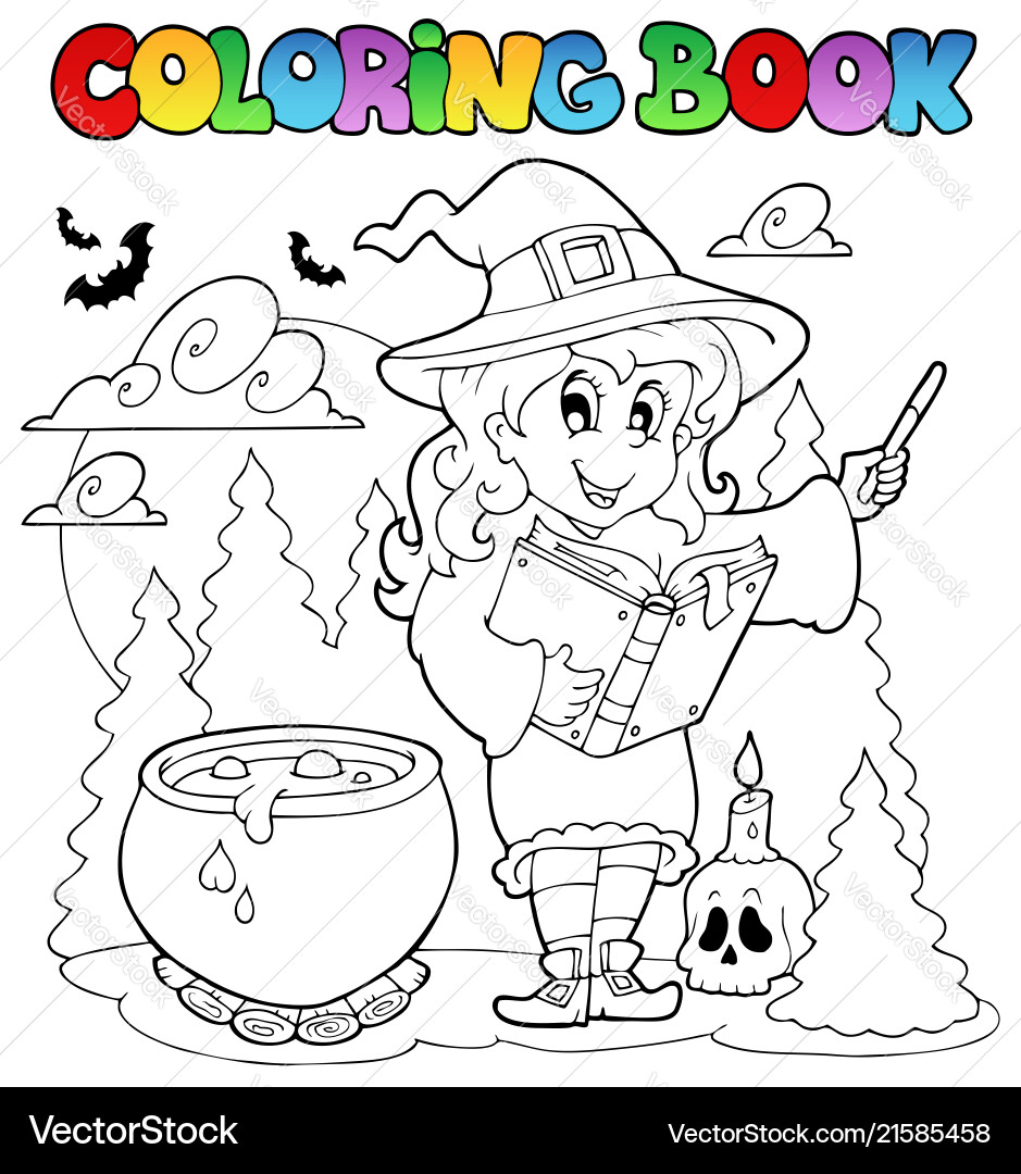 Coloring book halloween character 2 Royalty Free Vector