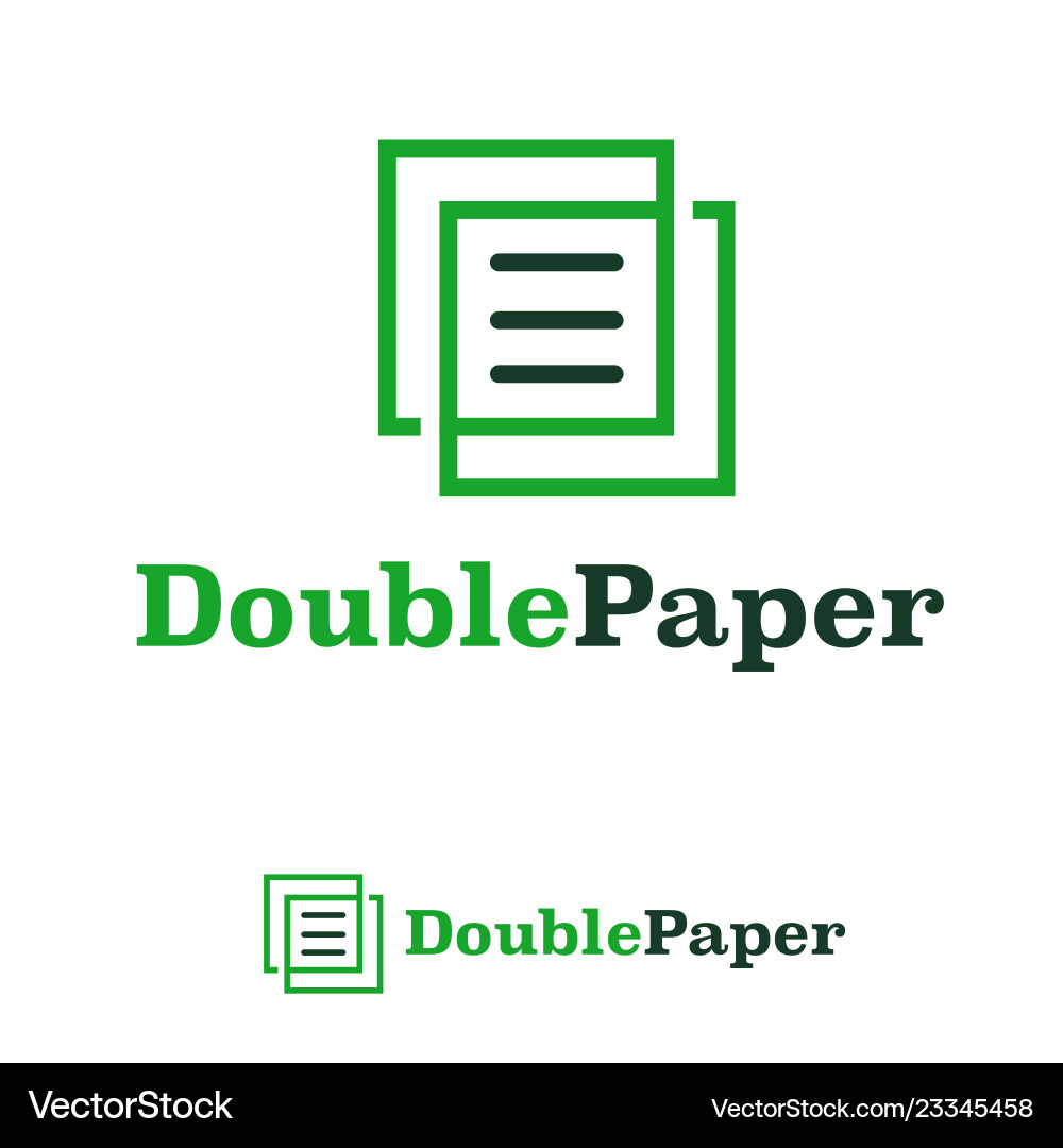 Double paper design template logo iconic symbols Vector Image