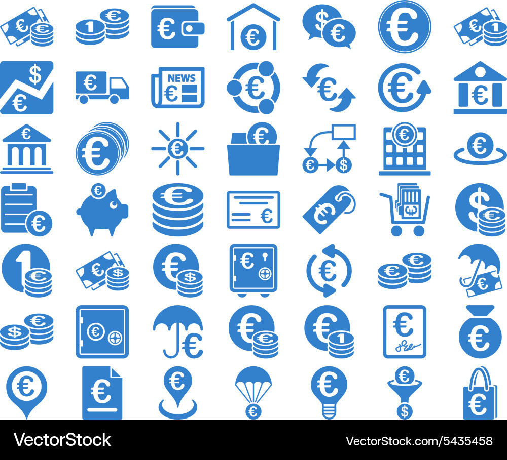 Euro banking icons Royalty Free Vector Image - VectorStock