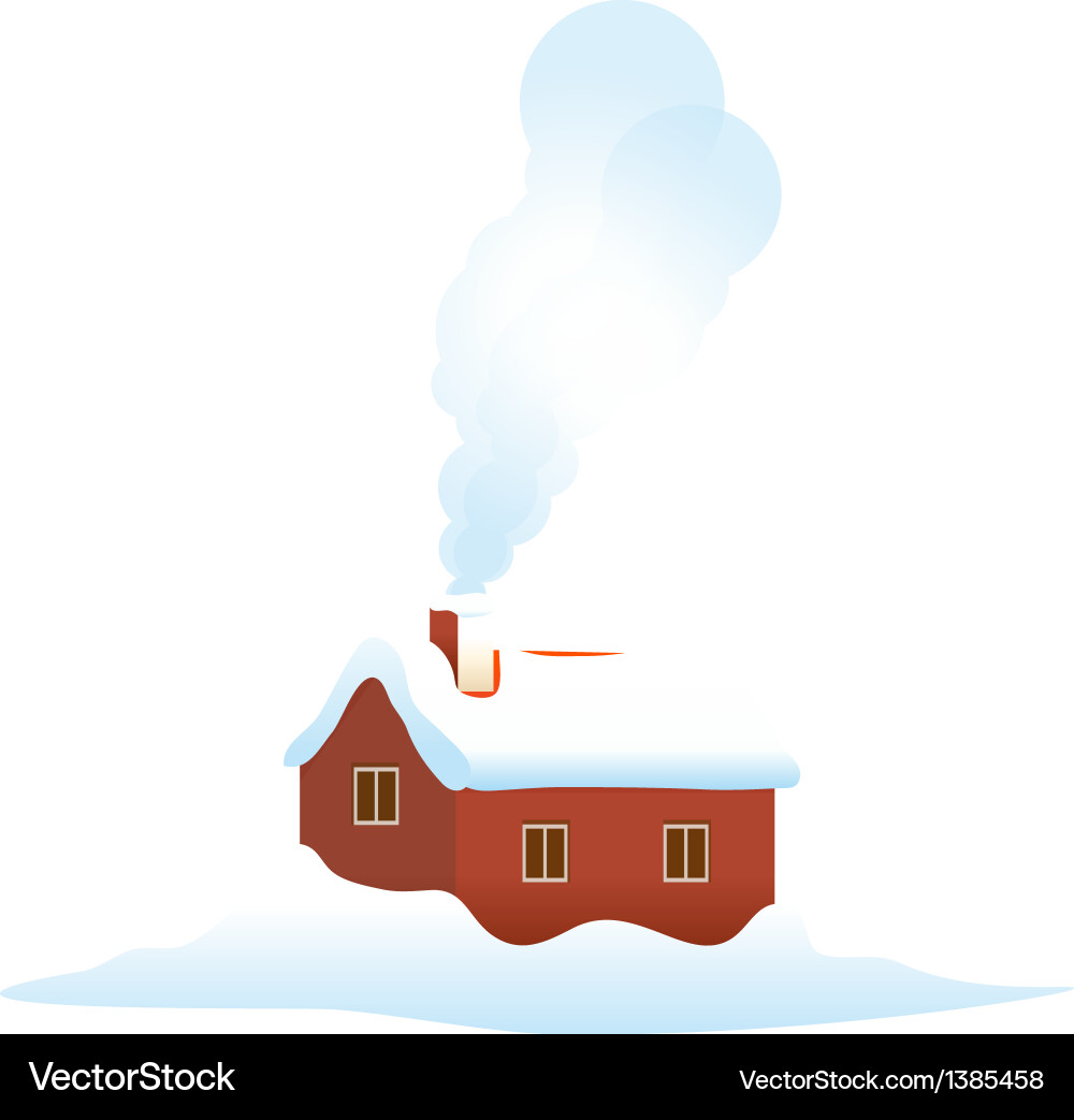 Icon house in the snow Royalty Free Vector Image