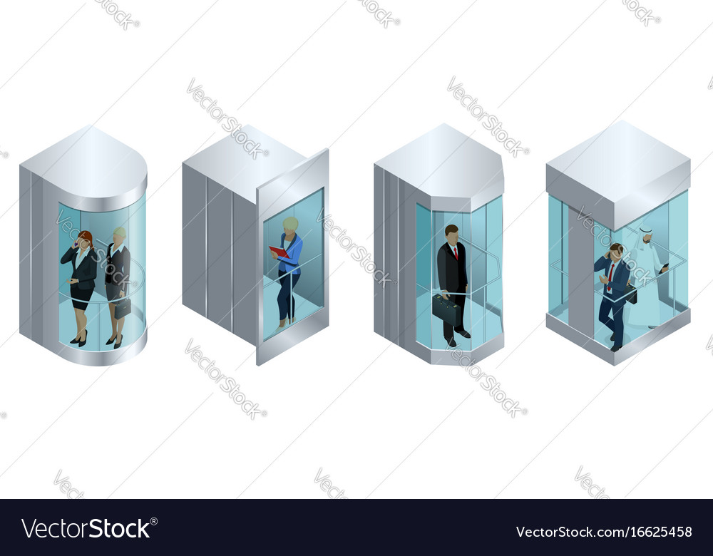 Isometric design elevator Royalty Free Vector Image