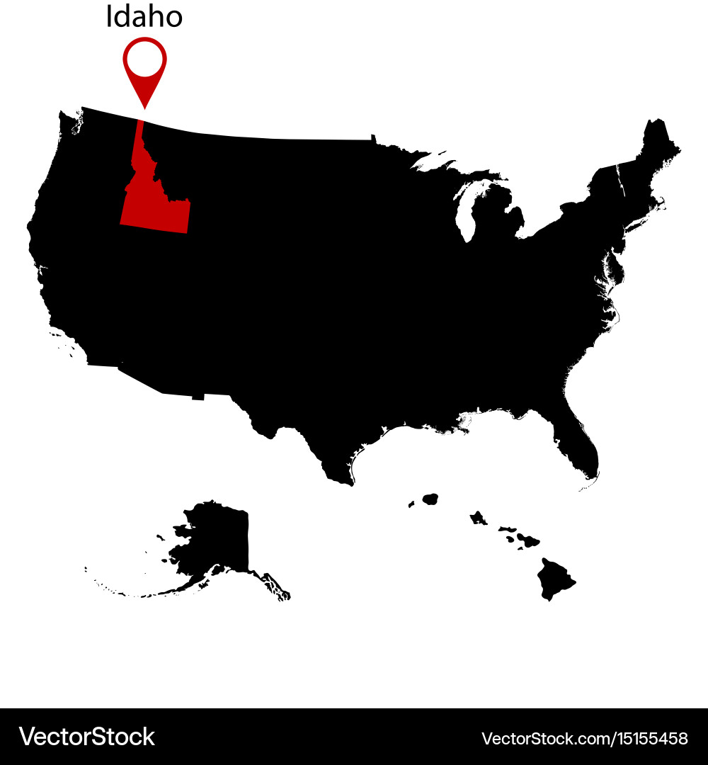 Map of the us state idaho Royalty Free Vector Image