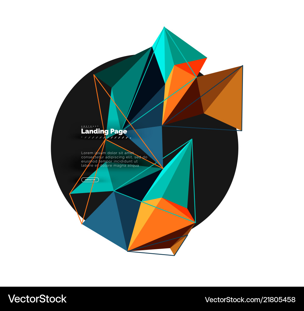 Polygonal geometric design abstract shape made of Vector Image