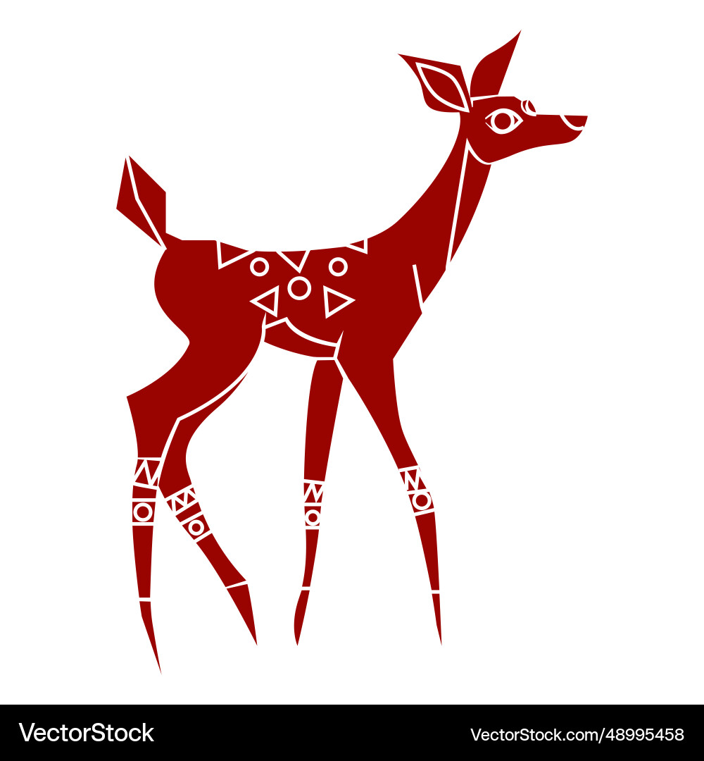 Roe doe hoof tail pattern detailed silhouette Vector Image