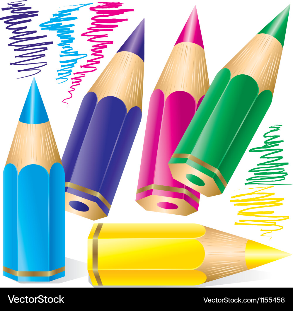 Set of colored pencils Royalty Free Vector Image