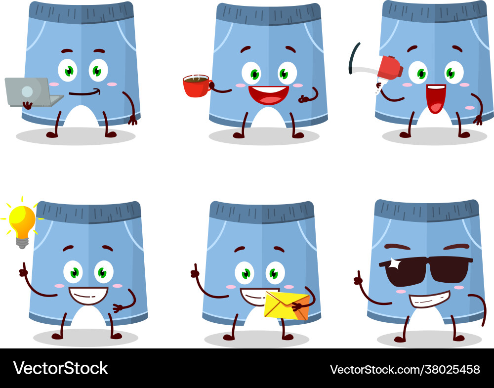 Shorts cartoon character with various types Vector Image